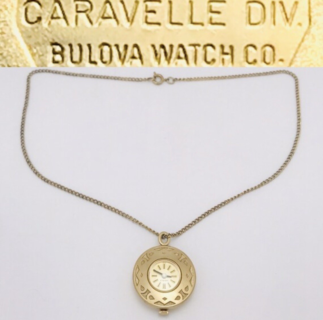 Vintage 1972 Caravelle by Bulova Ladies Mechanical Pendant Watch ...