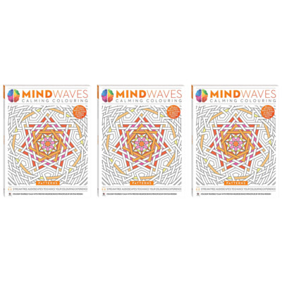 3x Art Maker Mindwaves Calming Colouring: Patterns Adult Activity Book ...