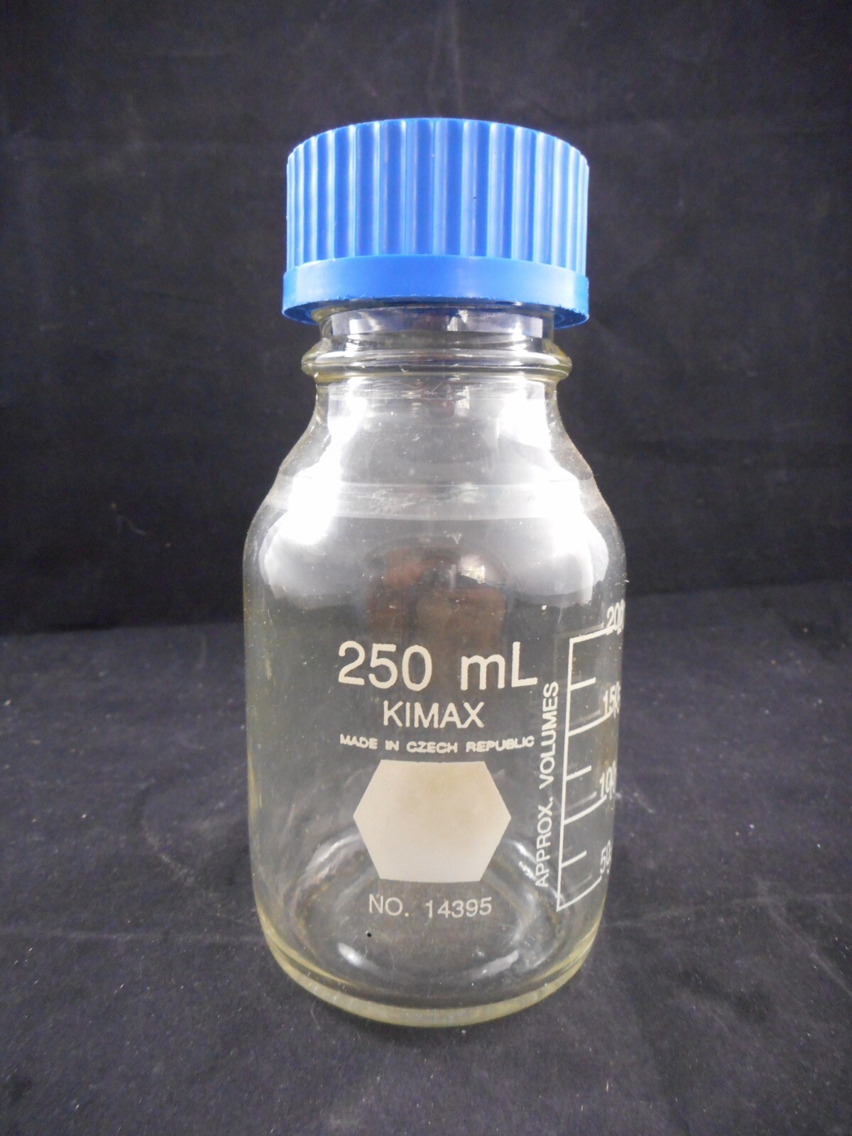 KIMAX Glass 250mL Coated Graduated Media Storage Bottle w/ GL45 Screw ...