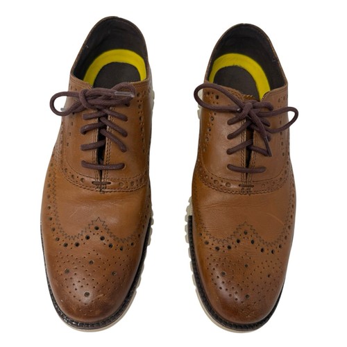 Cole Haan Zerogrand Wingtip Oxford Leather Men’s size 9 Tan Lightweight ...