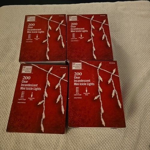 X4 Home Accents Holiday - 200 Clear Incandescent Mini Icicle Lights ...