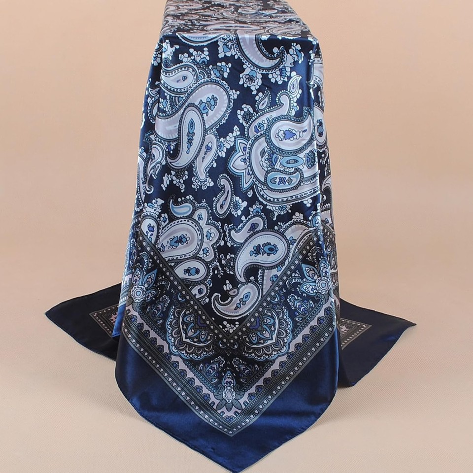 35 Inch Wild Rag Cowboy Scarves for Men Large Rancher Neckerchief Silk ...