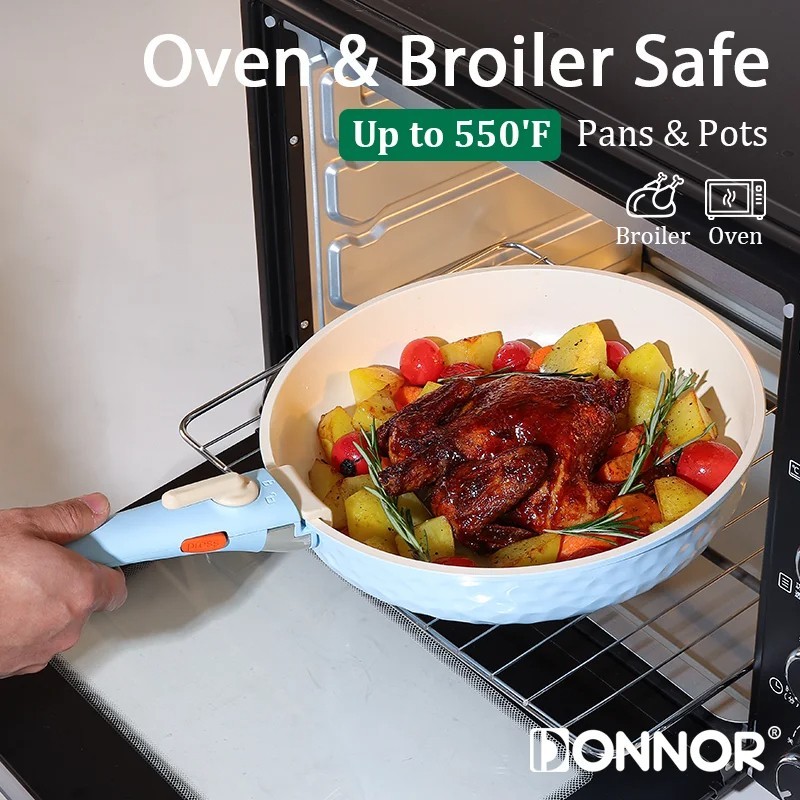 17‑Piece Ceramic Non‑Stick Cookware Set Frying Pan Kitchen Essential ...