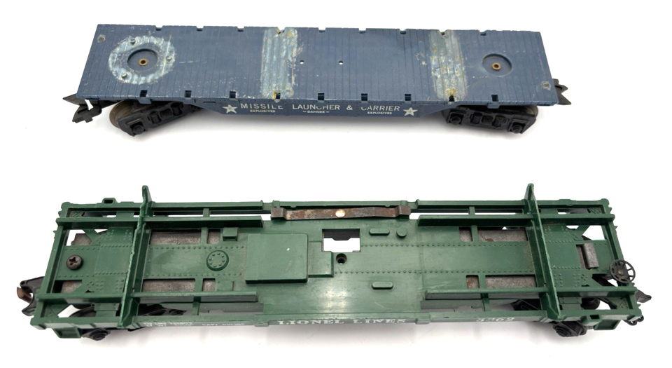 Lionel Helium Tank Unloading Car 3362, Missile Launcher Flat Car Both ...