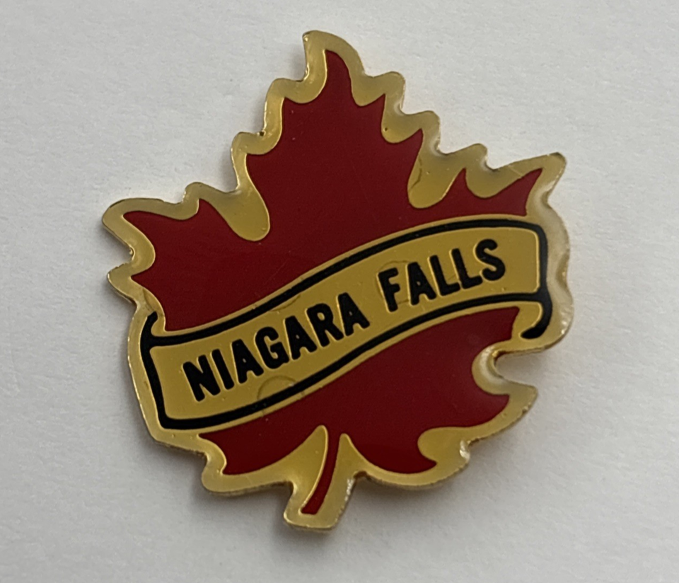 Vtg Niagara Falls Canada Maple Leaf Enamel Pin Badge Brooch Souvenir ...