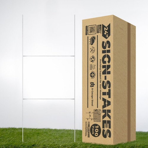 100pc 10x24 (US Standard Size) Step-Stakes Heavy Duty Steel H-Stakes H ...