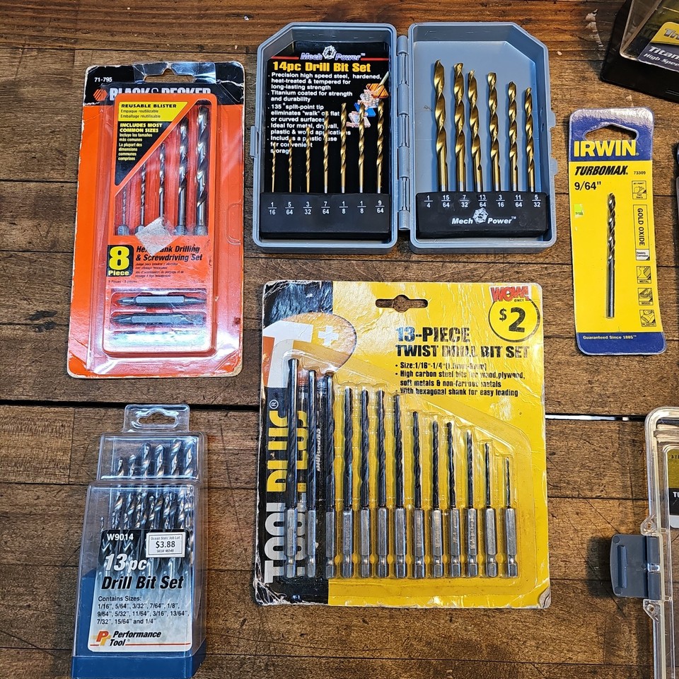 NEW Vintage Drill Bit SETS Tool Lot & Accessory Driver Tools • HSS ...
