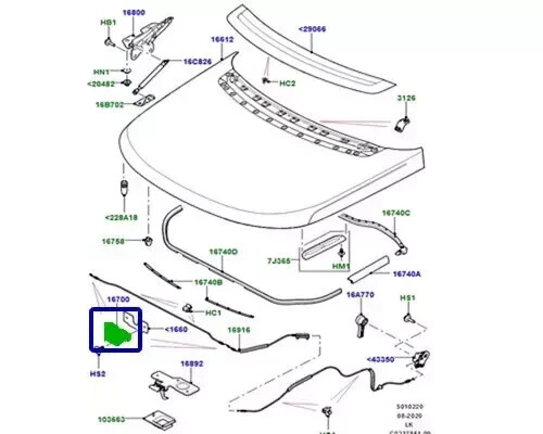 GENUINE LAND ROVER HOOD LATCH SWITCH DEFENDER 110 2020-2023 SENSOR ...