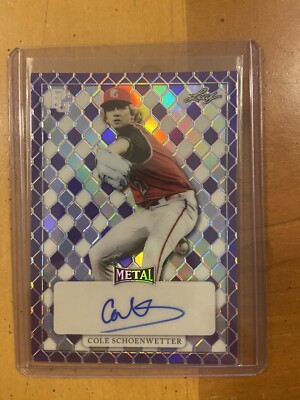 COLE SCHOENWETTER "PURPLE METAL AUTOGRAPH /20" LEAF PERFECT GAME AAC ...