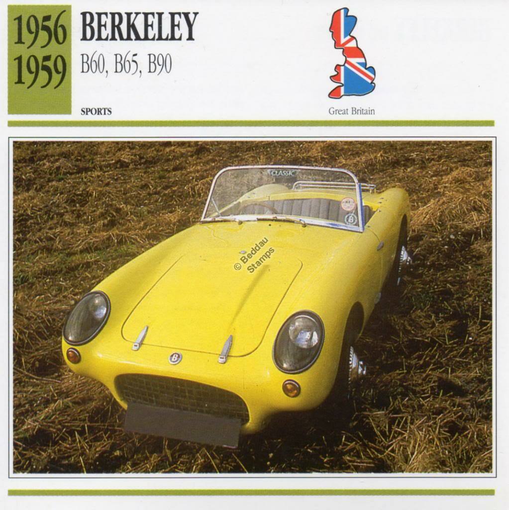 1956-1959 BERKELEY B60 / B65 / B90 Sports Classic Car Photo/Info Maxi ...