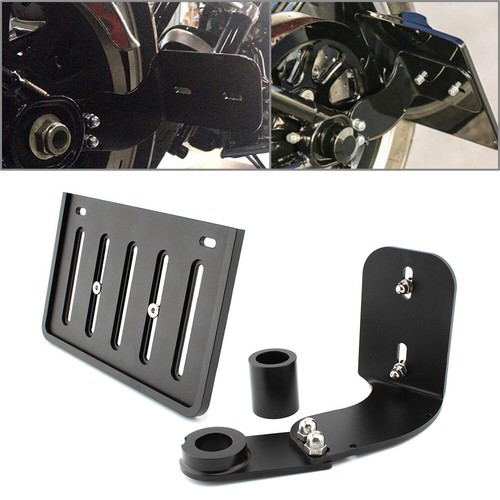 Side Mount License Plate Bracket Holder Kit Black For Harley Softail ...
