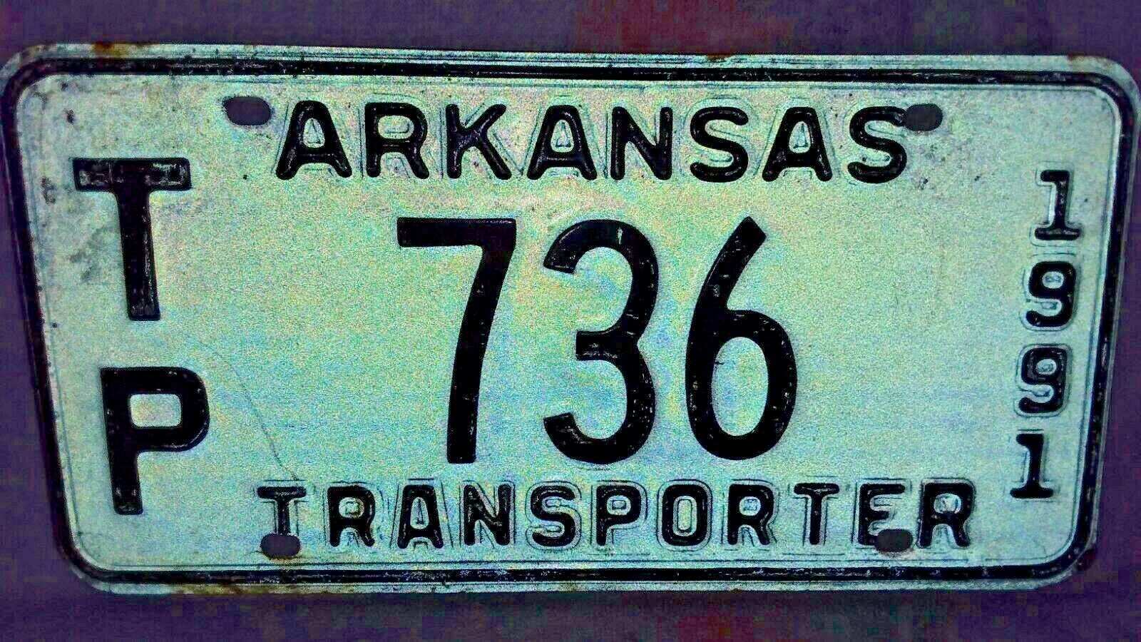 1991 Arkansas TRANSPORTER License Plate Tag Original | eBay