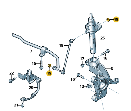 Genuine VW N0150816 Drop Link Nut M12x1 5 for sale online | eBay