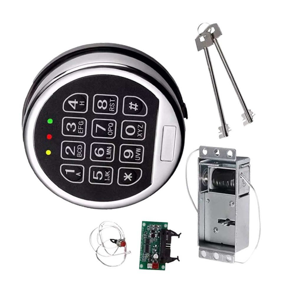 Electronic Safe Lock Replacement Keypad with Solenoid Lock & 2 Override ...