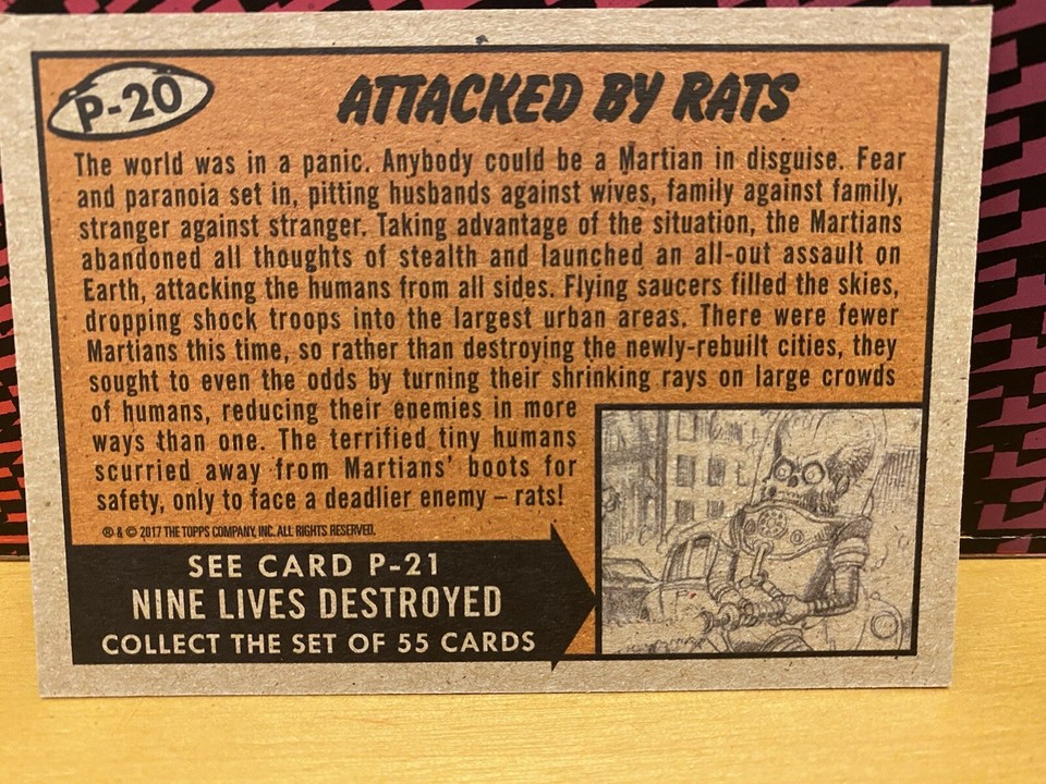 2017 TOPPS MARS ATTACKS THE REVENGE YELLOW PARALLEL CARD “ATTACKED BY RATS” P-20 | eBay