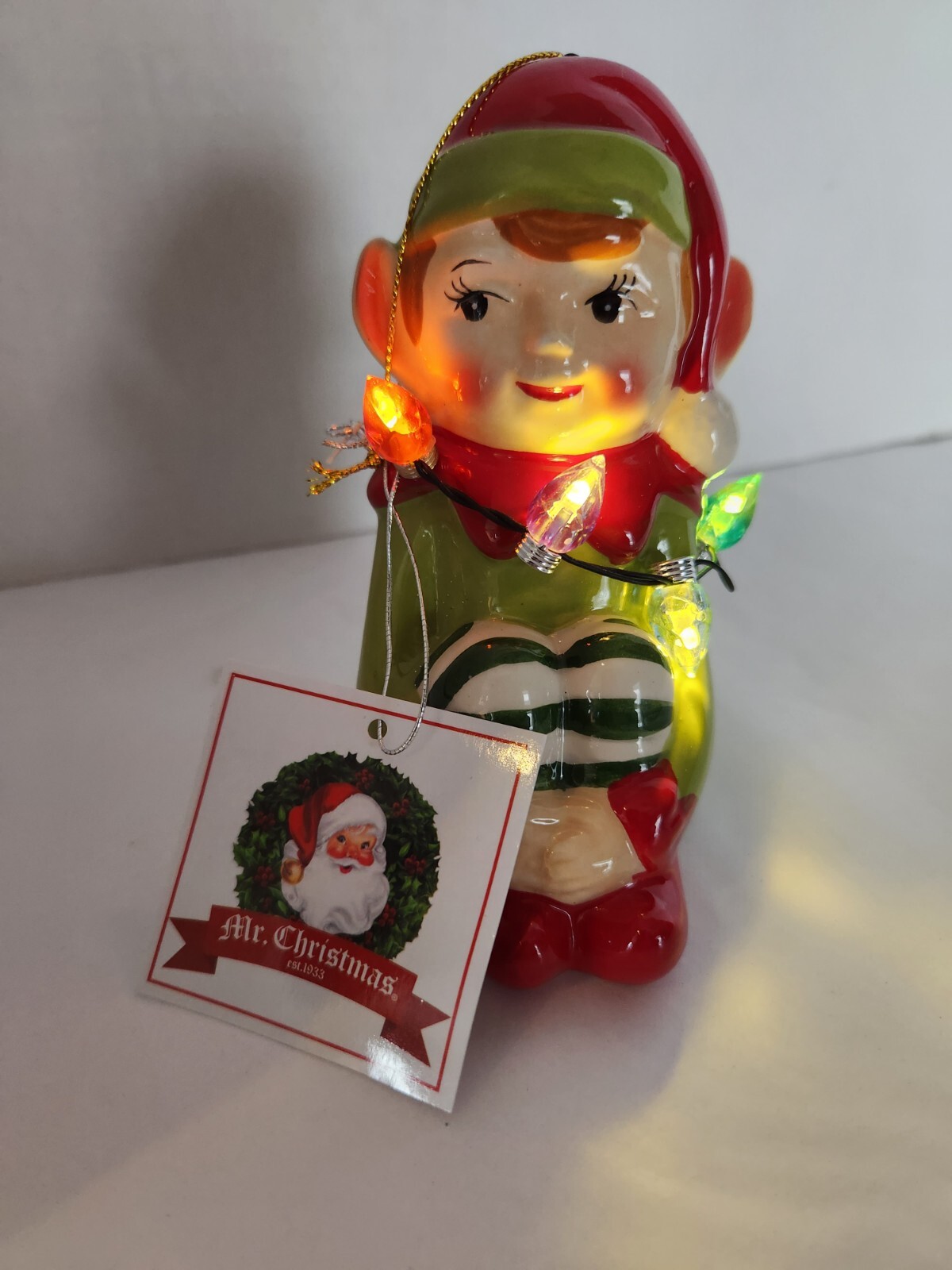 Mr Christmas Follow The Magic ELF Light Up Ornament With Timer And ...