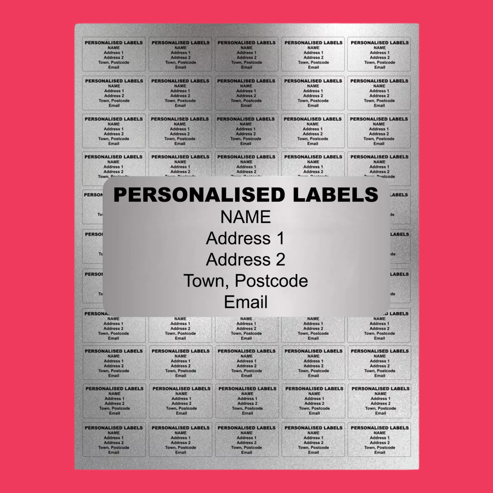 Personalised Custom Printed Return Address Labels Stickers White Gold ...