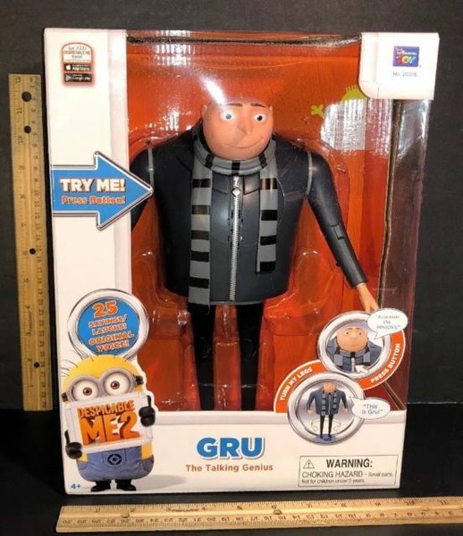 Despicable Me 2 Gru The Talking Genius Toy Moving Head 12 Inch Action ...