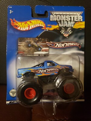 Hot Wheels Monster Jam Monster Truck 2002 Blue w/ Flames Diecast Metal ...