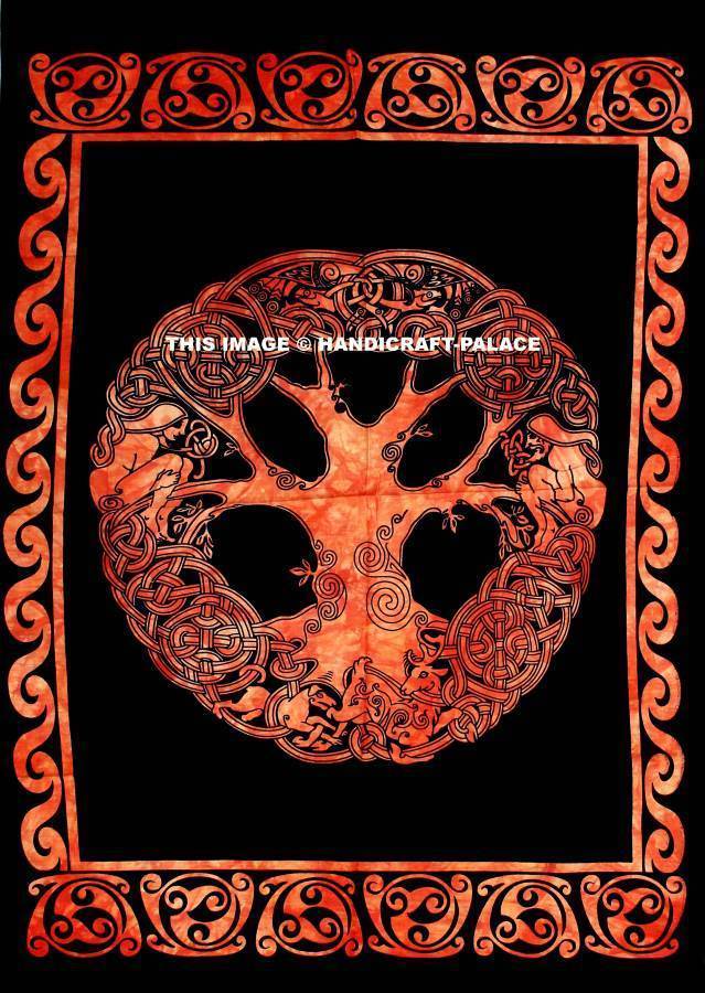 Celtic Tree of Life Infinity Knot Druid Pagan Tapestry Wall Hanging ...