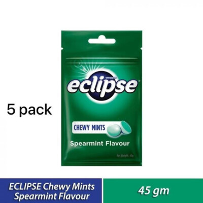 5 Pack x 45g Chewy Mints Wrigley's Eclipse Spearmint Powerful Refresh ...