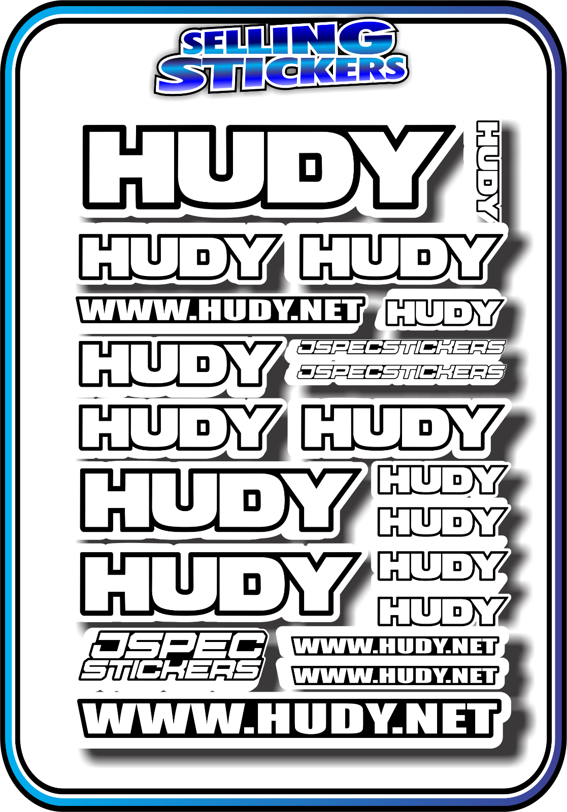 HUDY RC STICKER SHEET SPONSOR LOGO TOOL 1/12 1/10 1/8 CAR BUGGY XRAY ...