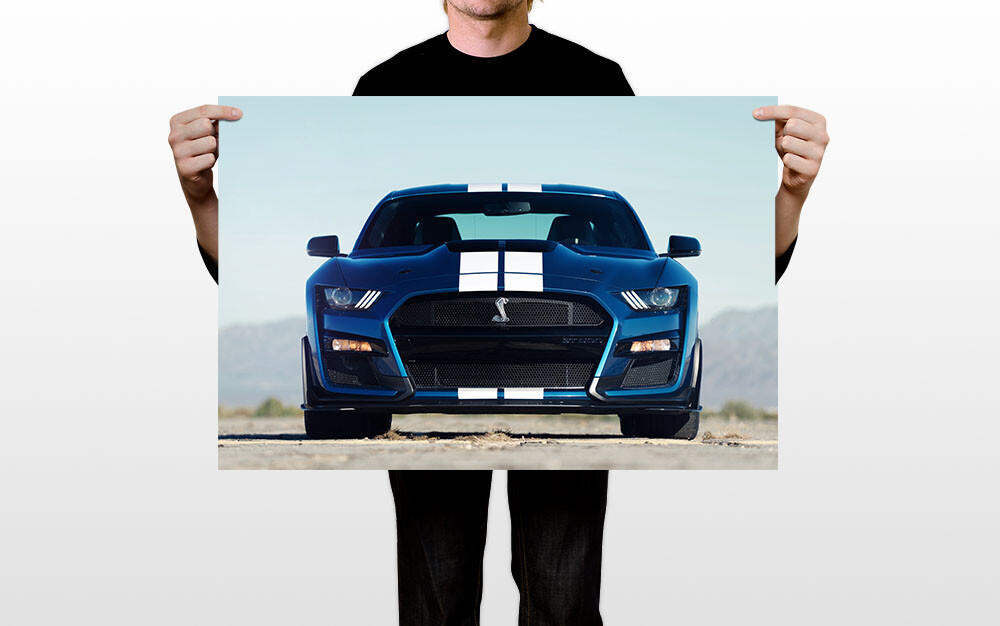 Ford Mustang Shelby Gt500 Sports Car Racing Car Wall Art Home - POSTER ...