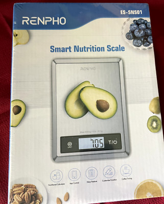 RENPHO Smart Nutrition Food Scale App Control Stainless Steel, ES-SNS01 ...