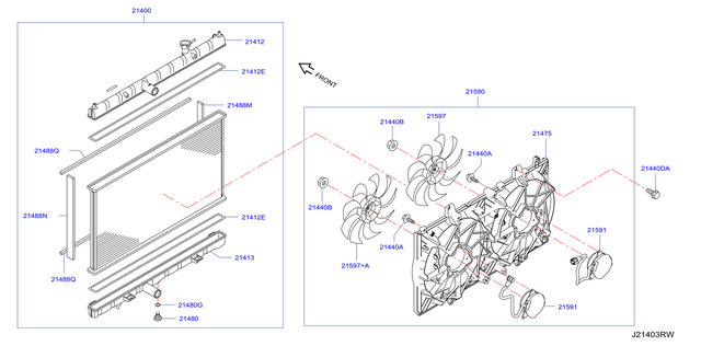 21559-6fr0a Nissan Air Guide-radiator Side LH 215596FR0A Genuine OEM ...