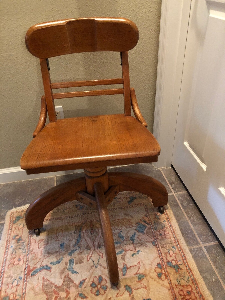 Vintage Wood Library Chairs Pair Antique Chippendale Regency Style