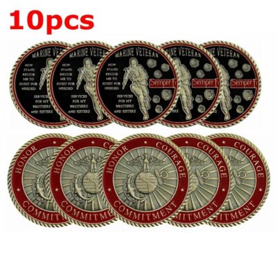 10pcs Challenge Coins Veteran Honor Marine Corps Semper Fi Military ...