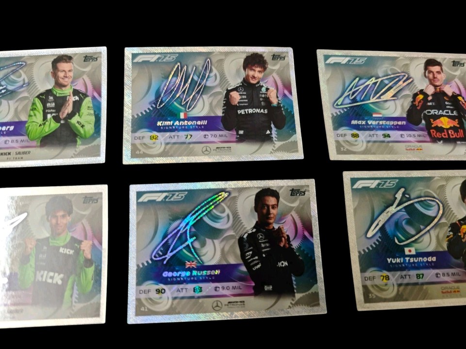 Topps F1 Turbo Attax 2025 INDIA Signature Style Full Set 20 Cards Lot ...