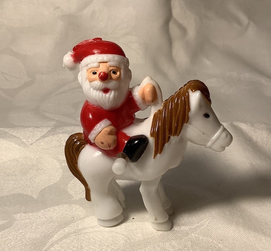 Vintage Christmas Santa Toys Rigid Plastic Weeble Wind Up Motion As Is ...