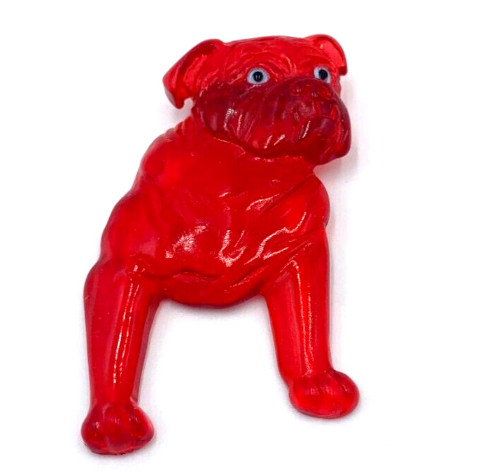 Vintage Large MCM Midcentury Vibrant Red Bulldog Luci… - Gem