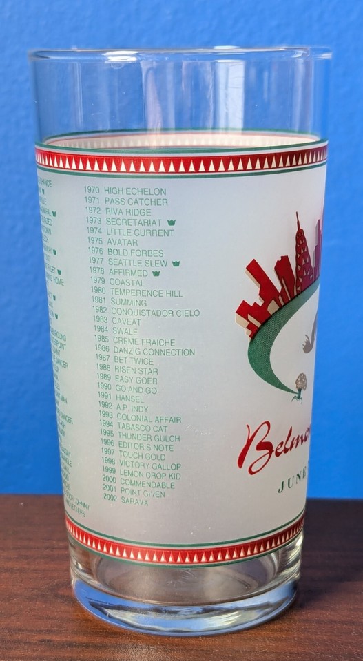 135th Belmont Stakes Horse Racing Souvenir Glass, June 7, 2003 - Free ...