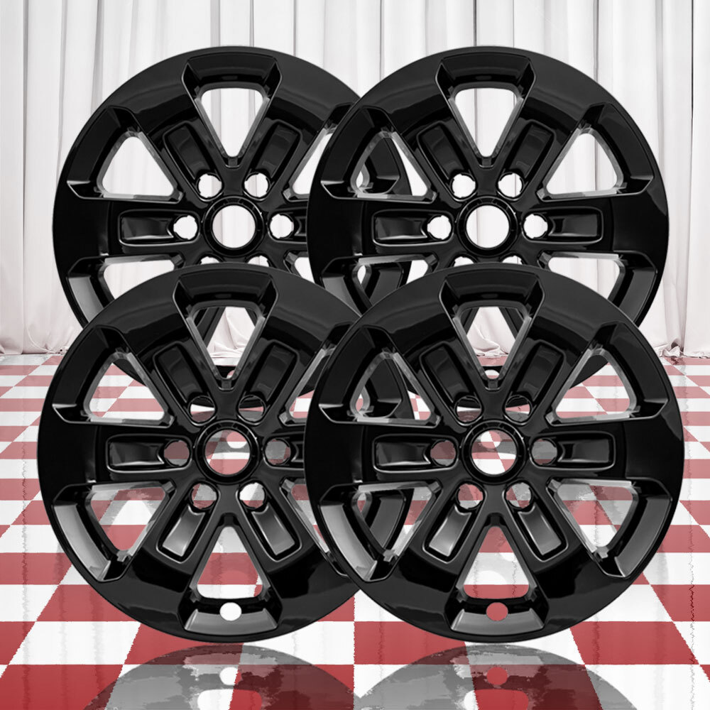 Set of 5 Front and Rear Gloss Black 6 Spoke 18" Wheel Skins for 2019-21 ...