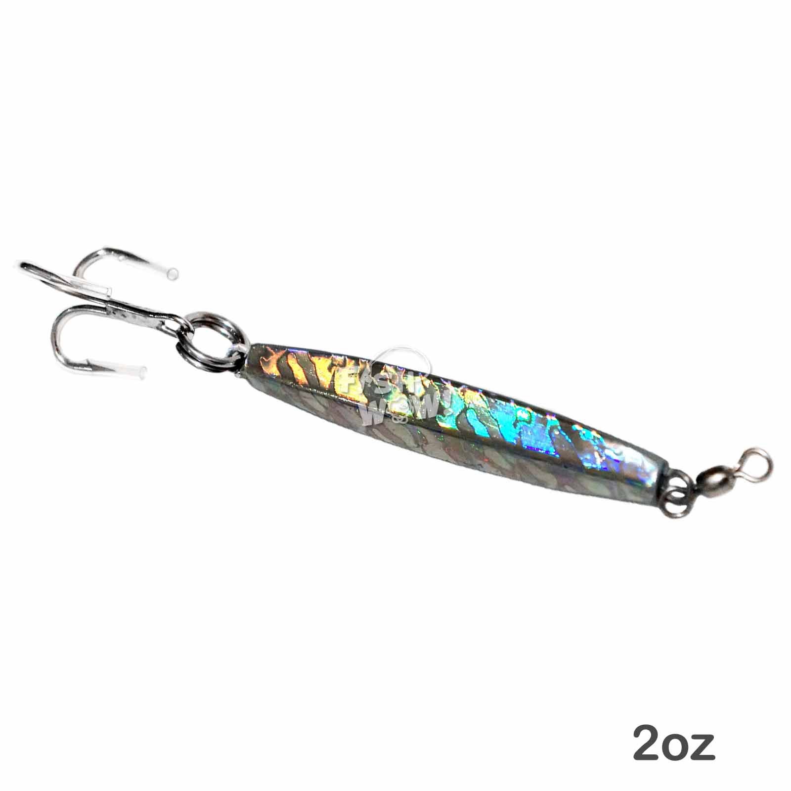 5pcs 2oz Fishing Diamond Jig Mylar Holographic Laser jigs with a Treble ...