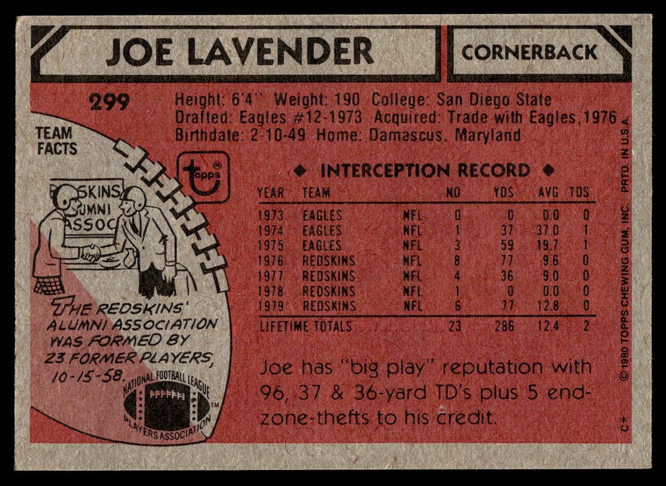 1980 Topps #299 Joe Lavender See Scan | eBay