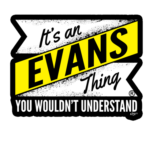2 x Large Car Stickers evans V2 Surname Thing Decal Bumper Laptop ...