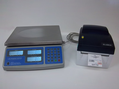 SWS-PCS-60 lb Price Computing Scale-lbs,kgs,ozs w/Godex DT4 Barcode ...