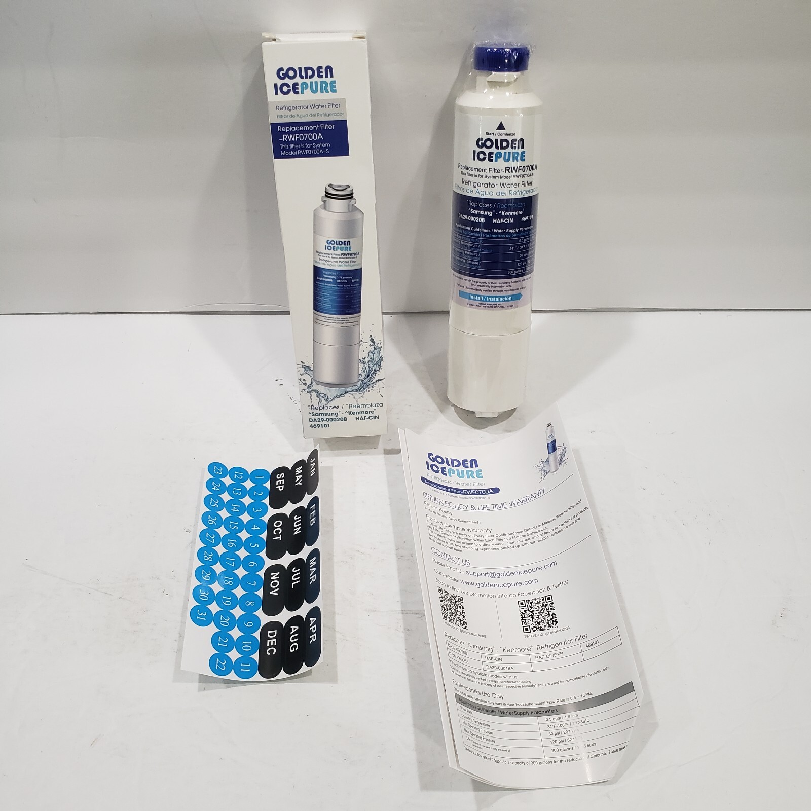 Golden Ice Pure RWF0700A Refrigerator Water Filter for/fit Samsung ...