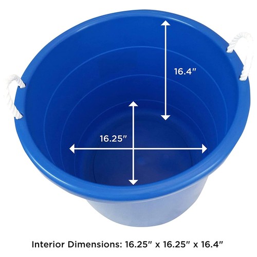 Multipurpose 18 Gallon Plastic Opentop Storage Round Utility Tub With ...