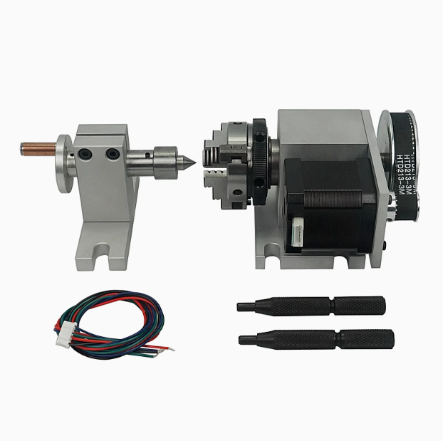 4-jaw Chuck 1:10 CNC 100mm Chuck Swivel Spindle 4th Axis Chuck ...