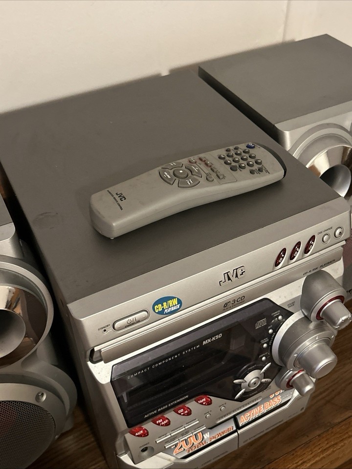Rare JVC MX-K50 System 3-CD + Cassette Player Stereo w/Manual & Remote ...