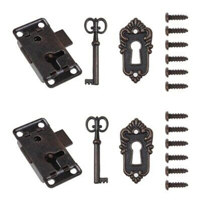 Retro Antique Drawer Locks for Cabinets and Small Boxes 2 Set Locks ...