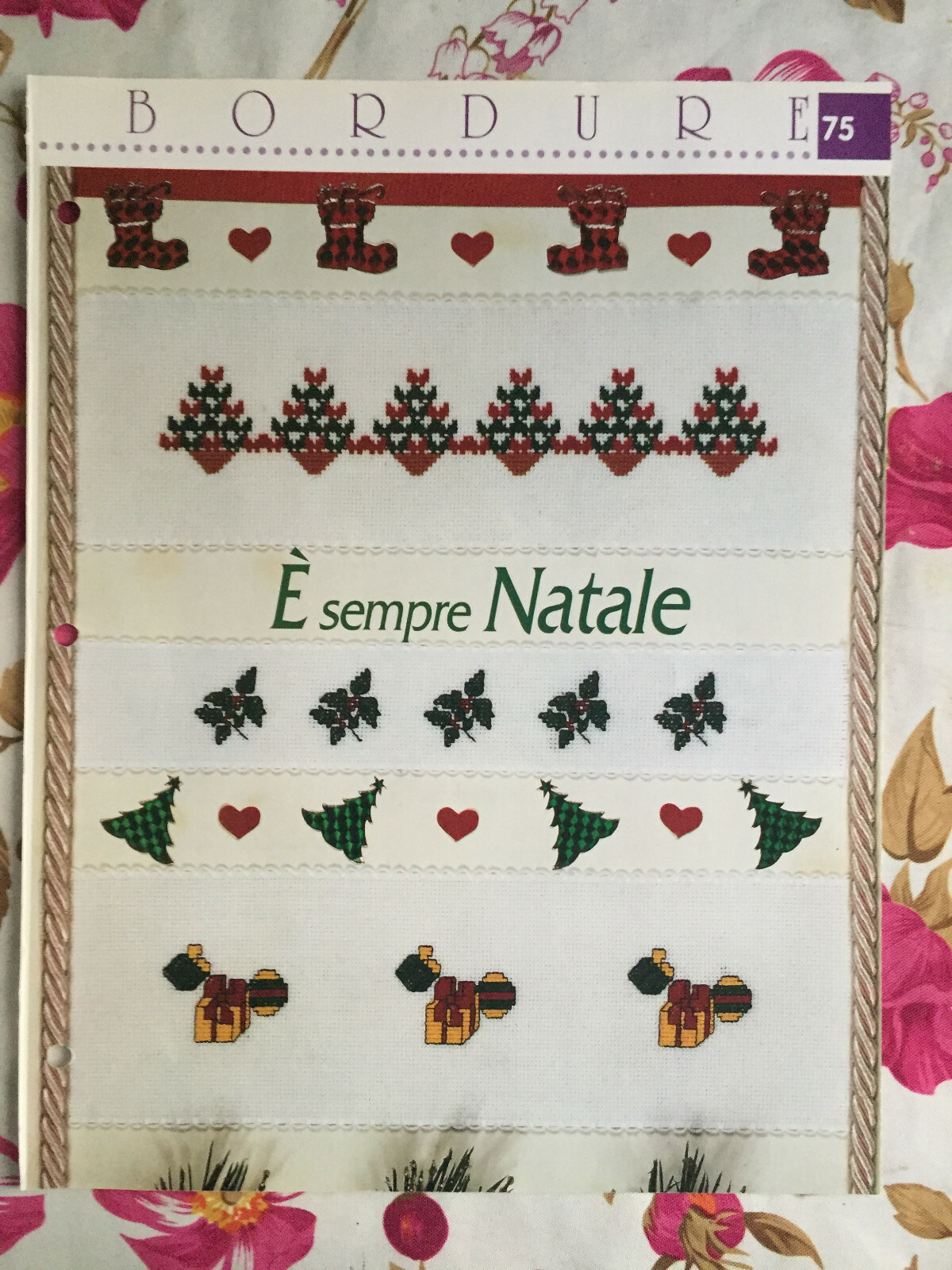 Schema punto croce Ricamo Bordure è sempre Natale alberi regali palline ...