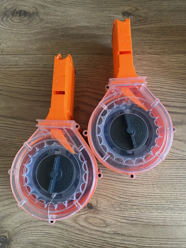 Nerf 25 Dart Ammo Drums X2 Magazine Clip N Strike Elite Blaster Gun ...