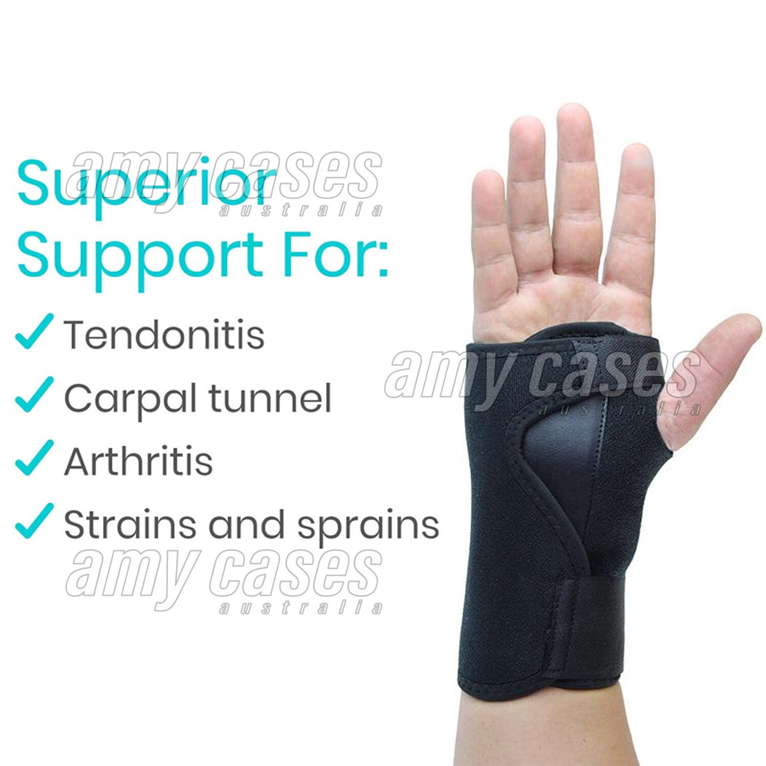 Wrist Support Hand Brace Band Carpal Gloves Tunnel Splint Arthritis ...