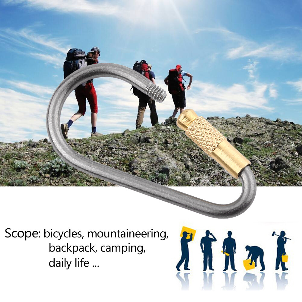 Titanium Alloy D Shape Camping Backpack Hang Buckle Screw Lock Snap ...