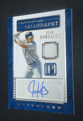 Juan Gonzalez 2016 PANINI CHRONICLED CALLIGRAPHY MEM/AUTO 123/199 Card ...